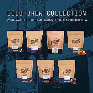 Stone Street Cold Brew Coffee, High Caffeine ‘Boost Blend’, Coarse Ground Coffee, Dark Roast, 2 LB