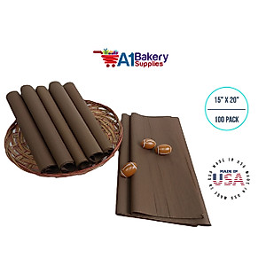 A1 Bakery Supplies Chocolate Tissue Paper 15 x 20 inches 100pk Premium quality tissue paper MADE IN USA