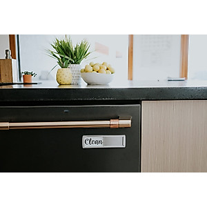 Dishwasher Magnet Clean Dirty Sign, Strong Clean Dirty Magnet for Dishwasher, Universal Dirty Clean Dishwasher Magnet Indicator for Kitchen Organization, Slide Rustic Farmhouse Black and White Wood