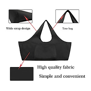Yoga Mat Bag Large Capacity Yoga Mat Tote Bag with with Side Pocket Portable Exercise Mat Pad Cushion Sling Carrier Bag Multi-Function Single Shoulder Storage Bag for Gym Sports Yoga Accessory