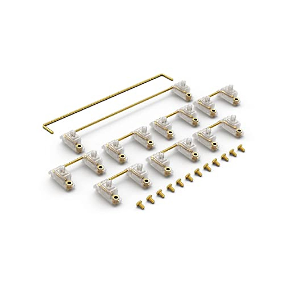 GLORIOUS Keyboard Stabilizer GSV2 Kit for Mechanical Keyboards, Gold Wire and Premium Polymer, MX Compatible, Easy Screw-in, PCB Mount, Enhanced Sound on GMMK 2, PRO & Numpad (2u, 6.25u, and 7u)