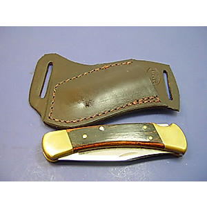 Custom Leather Left Hand Cross Draw Pocket Knife Sheath for a Buck 110 OR 112