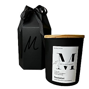 Marvalluxe Nonchalant All Natural Soy Wax, Wood Burning Wick, Scented Candle, Stress Relief Amoratherapy 9.5oz 30 Plus Hours Burn Time Elegant Packaging