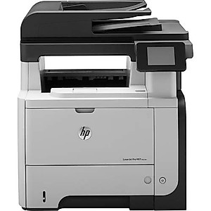 HEWLETT PACKARD Laserjet Pro M521dn All-in-One Printer (A8P79A) with Power Strip Surge Protector and Electronics Basket TM Microfiber Cleaning Cloth
