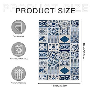 Double-sided garden flag Blue Talavera Mexican Tile Outdoor Flag Garden Flag Yard Outdoor Decoration （12×18in）.