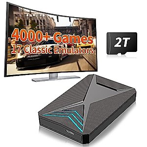 Retro Game Console - Plug and Play Video Game Console,Compatible with 17 Emulators,2T Portable External Hard Drive for Win PC/Laptop with PC/3D Games
