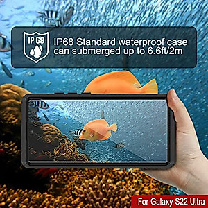 Punkcase Galaxy S22 Ultra Waterproof Case [Extreme Series] [Slim Fit] [IP68 Certified] [Shockproof] [Dirtproof] [Snowproof] Armor Cover for Galaxy S22 Ultra 5G (6.8") (2022) [Black]
