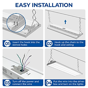 CINOTON 4FT 210W LED Shop Light with 28350LM,0-10V Dimmable Linear High Bay Lighting with 5000K120-277V 135LM/W Commercial Bay Lights for Garage Office Warehouse Workshop Factory UL Listed 10 Pack