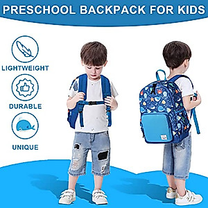 VASCHY Kids backpacks, Cute Lightweight Water Resistant Preschool Backpack for Boys and Girls Ocean Animals