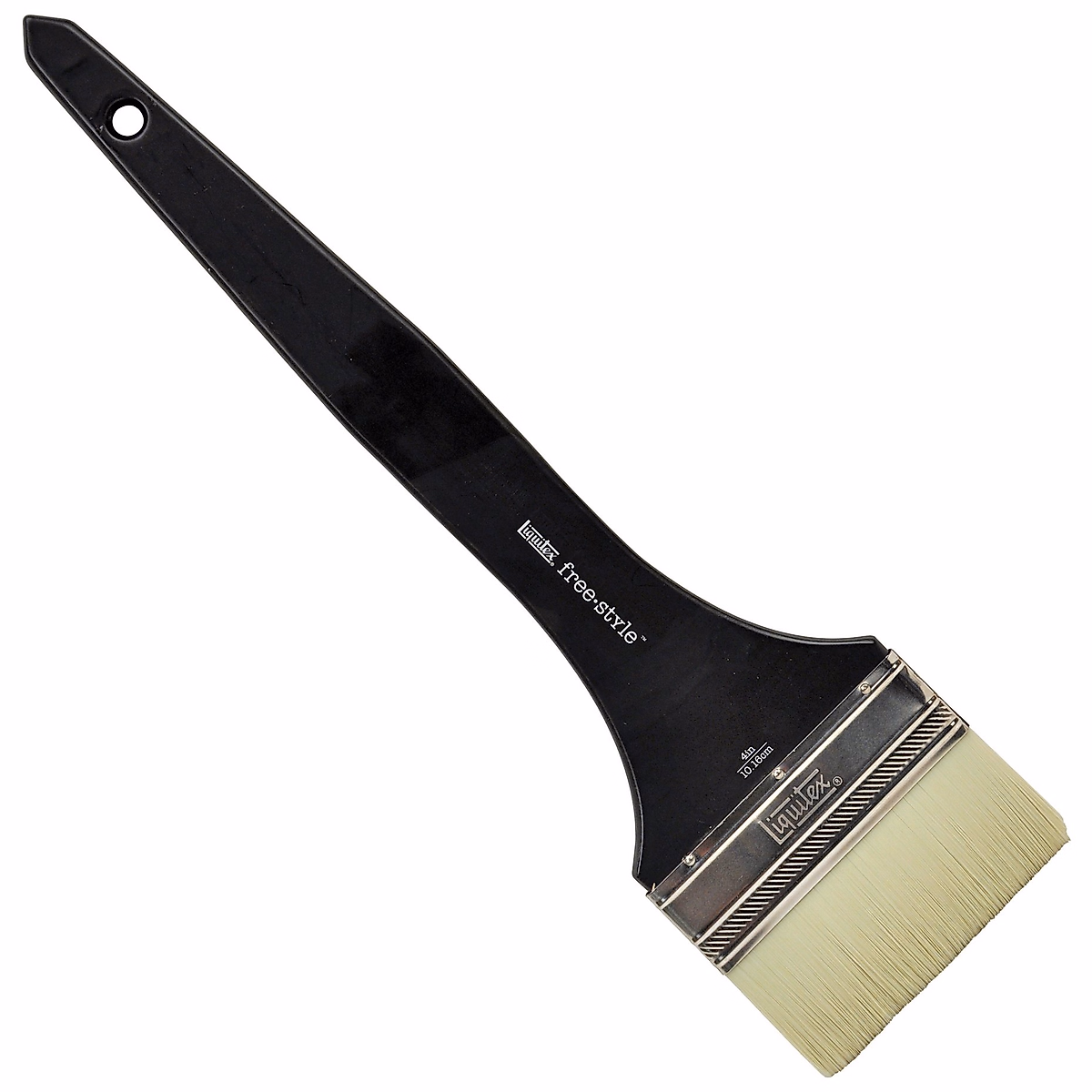 Liquitex 1300804 Professional Freestyle Large Scale Brush, Broad Flat/Varnish 4-inch, Long Handle , Black