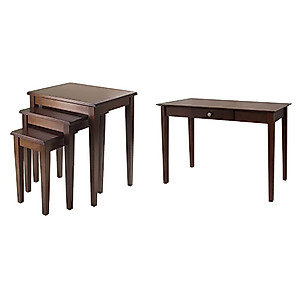 Winsome Wood Regalia Accent Table, Walnut & Wood Rochester Occasional Table, Antique Walnut