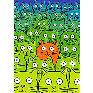 Avanti Press Single Orange Cat in Group of Cats A-Press Cute / Funny Birthday Card