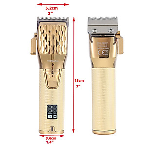 TOONLUPAL Hair Clippers for Men Professional Gold Metal Cordless Barber Clippers for Hair Cutting Machine Haircut Grooming Kit Rechargeable Hair Trimmer Maquinas para Cortar Cabello