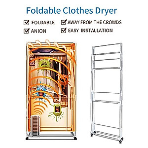 Portable Dryer 1600W-67 Inch Clothes Dryer,Foldable 3-Tier Electric Clothes Drying Rack,Energy Saving (Anion) Clothing Dryers Digital Automatic Timer Airer for Apartment House RV