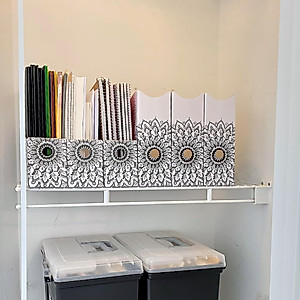 Evelots 6 Pack Magazine File Holder/Organizer-4 Inch Wide-Mandala-With Labels