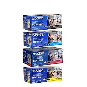 Brother TN110BK,TN110C TN110M,TN110Y Toner Cartridge Set Black/Cyan/Magenta/Yellow