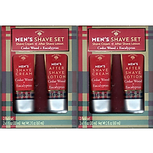 Bolero Beverly Hills Cedar Wood + Eucalyptus Men's Shave and After Shave Lotion Cream 2 Pack Set Moisturize 2 x 1fl oz (30ml) (Set of 2 Pack)