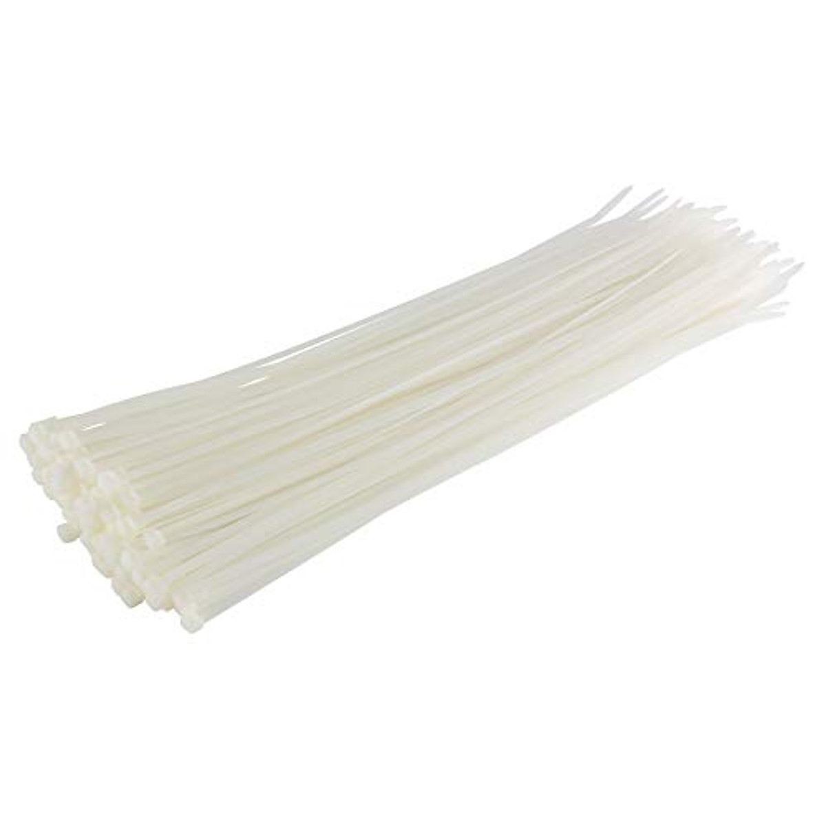GTSE 14 Inch White/Clear Zip Ties, 100 Pack, 50lb Strength, UV Resistant Long Nylon Cable Ties, Self-Locking 14" Tie Wraps