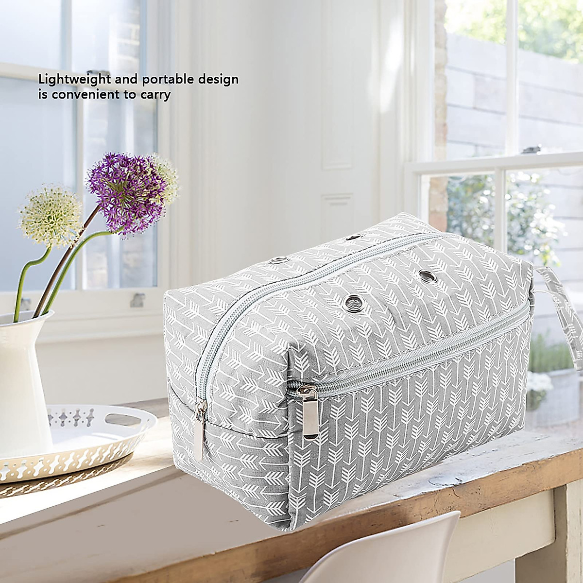 Serlium Yarn Storage Bag Knitting Bag for Yarn Storage Waterproof Crochet Bag Carrying Knitting Bag for Crochet Needles Knitting Accessories (Square)