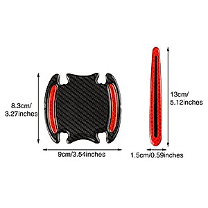 Kakalote 8pcs Car Door Handle Scratch Protector Film Pad Reflective Strips,Universal Door Side Paint Protection Car Door Handle Cup Protector Films(Yellow)