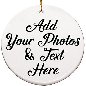 Custom Christmas Ornament, Personalized and Customizable Ornament Decorate The Christmas tree, Add Any Photo, Logo, Name, or Text, Pearlized Color Design Your Own Ornament - Circle Ornament