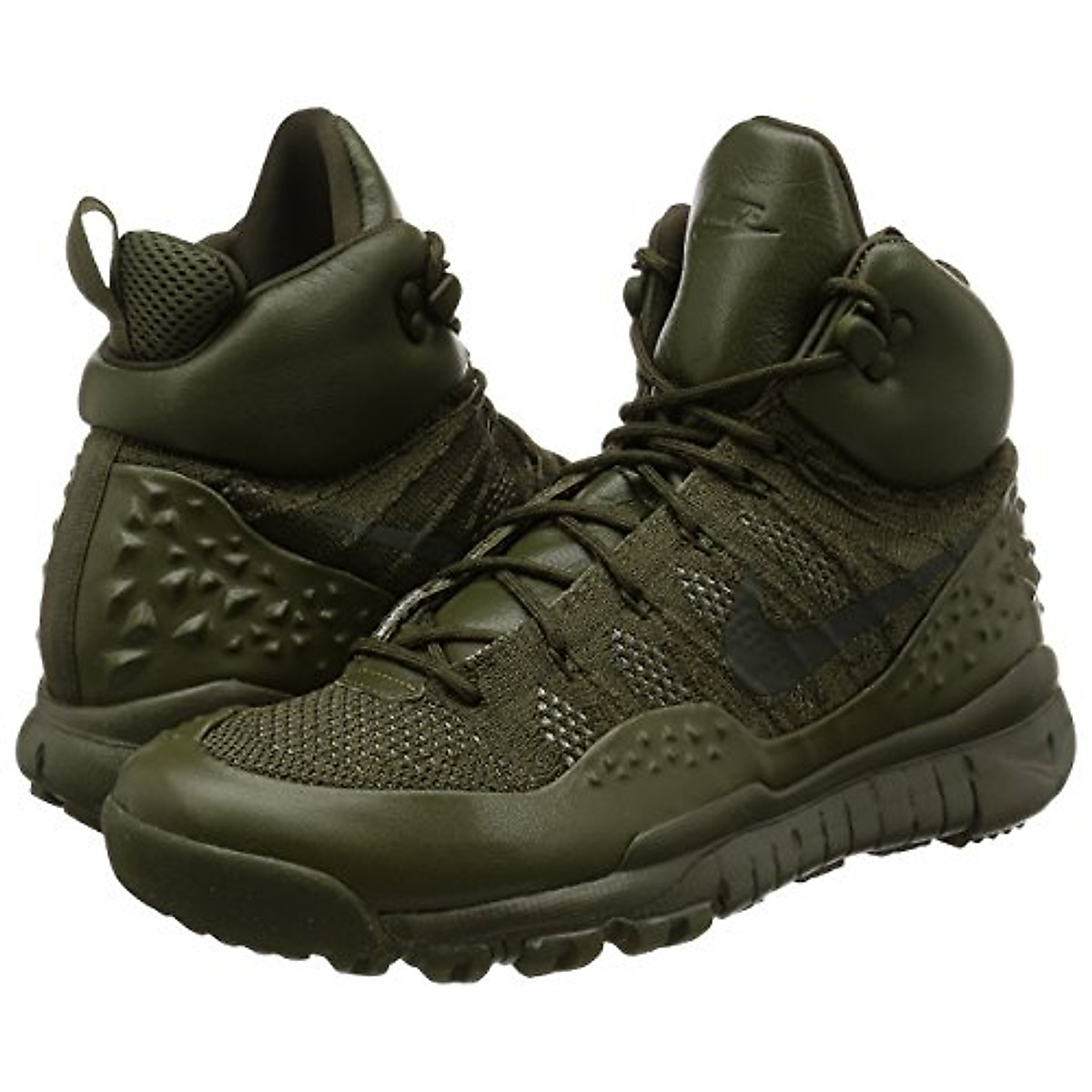Nike Lupinek Flyknit Mens Hi Top Trainers 862505 Sneakers Shoes (UK 8.5 US 9.5 EU 43, Cargo Khaki Sequoia 300)
