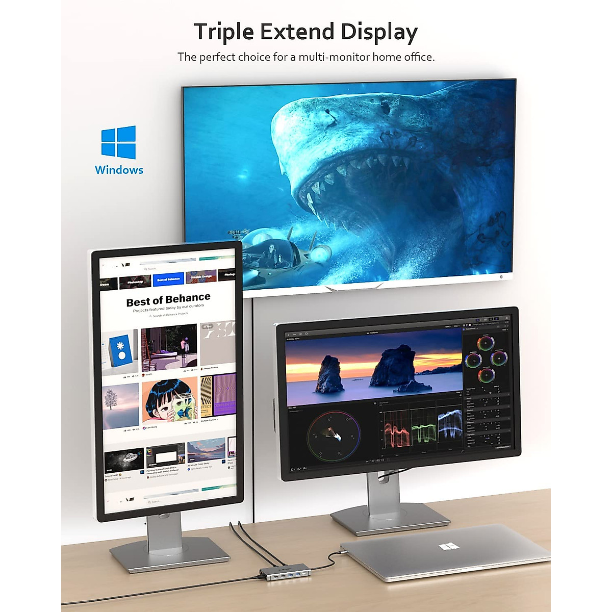 SUTOUG 12 in 1 USB C Hub, Docking Station, Triple Displays Laptop Docking Station for MacBook Pro and Windows(2 HDMI, DP, 100W PD, SD/TF Card Reader, 3 USB 3.0 Ports), MAC OS only Support Mirror Mode