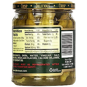 Talk O Texas Okra Pickles, Hot, 16 oz (Pack of 2)