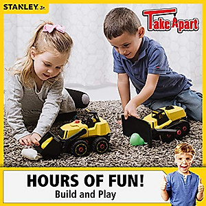 Stanley Jr Take Apart Cement Mixer Kit for Kids TT003-SY: Children’s 23 Piece Yellow STEM Construction Toy Truck with Figure Screwdriver Bolts, Ages 3+