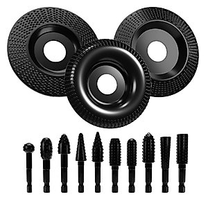 CSOOM Wood Turbo Carving Disc 13 Pieces Set for Wood Cutting, Grinder Cutting Wheel Attachments