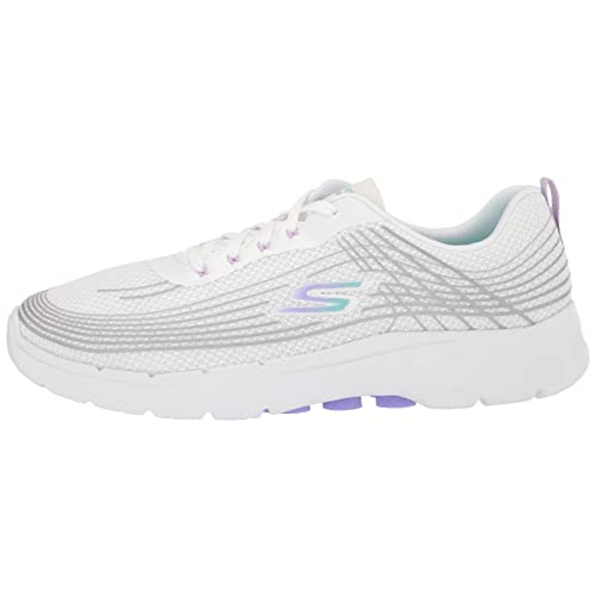 Skechers Women's GO Walk 6-Inner Joy Sneaker, White/Multi, 10