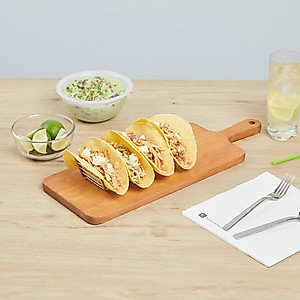 Restaurantware 7.1 Inch x 2.5 Inch Taco Stand 1 Rectangle Taco Rank - Fits 4 Tacos Reversible Silver Stainless Steel Taco Holder Dishwasher Safe For Hard Or Soft Shells