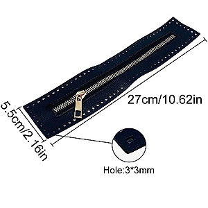 Gift_Source 10.6 inch PU Leather Zipper Handbag Zippers Metal Zippers Sewing Zipper Bag Hardware Accessories for DIY Making Crochet Bag, Knitting Handbags, Sewing, Crafts Project