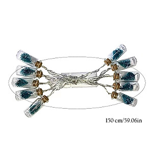 Christmas Icicle Lights Wire 48 Ft Christmas Lights 10 LED Wishing Bottle String Lights Christmas Lights for Bedroom Battery Operated Waterproof Fairy Lights for Indoor Wire String (A, One Size)