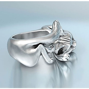 Open Lazy Cat Ring for Women Men, Fashion Adjustable Cute Cat Animal Statement Ring, Personalized Vintage Animal Ring Lazy Cat Jewelry Valentine's Day Mothers Day Gifts for Women Mother Wife