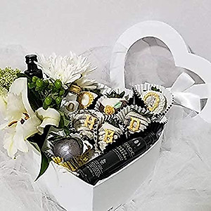 BBJ WRAPS Heart Shaped Boxes for Flowers Packaging with Transparent Window Lids Luxury Gift Box for Floral Arrangement, Set of 3(S/M/L) (Black)