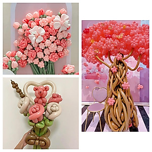 100Pcs Peach Colour 260 Balloons, Thickening Latex Peach Colour 260q Balloons for Animal Model, Long Twisting Balloons for Halloween Xmas Presents, Animal Shape Weddings, Birthdays Clowns.