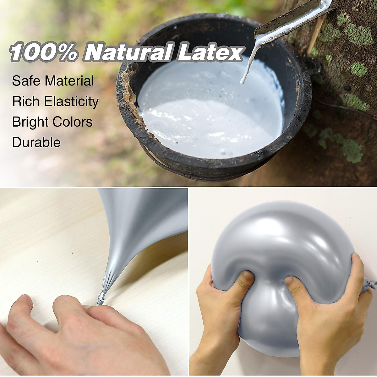 oditton Silver Balloons, 50PCS Birthday Balloons, Radiant Finish Balloons, 12inch(30cm) 100% Latex Helium Balloons, Exciting Party Graduation Baby Shower Wedding Holiday Balloon Decoration