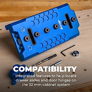 KREG KMA3232 Shelf-Pin Jig 5 mm - Drilling Guide for Shelves - Shelf Pin Drilling Jig - Steel-Enforced Drill Guide - Woodworking Tools & Accessories