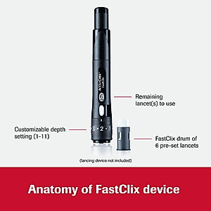 Accu-Chek FastClix Diabetes Blood Sugar Test Kit for Diabetic Glucose Monitoring: 102 FastClix Lancets, 100 Guide Test Strips, and Control Solution (Packaging May Vary)