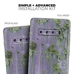 DesignSkinz Subtle Purple Metal with Light Green Rust Protective Vinyl Decal Wrap Skin Cover Compatible with The Samsung Galaxy S20 (Screen Trim & Back Glass Skin)