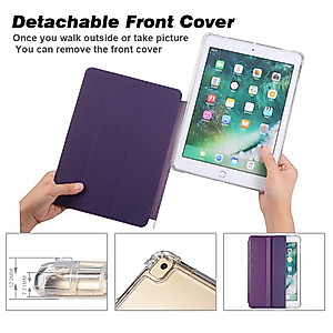 Valkit iPad Pro 9.7 Case 2016 (Old Model), Smart Slim Stand Translucent Frosted Back Cover for Apple iPad Pro 9.7 Inch (A1673 A1674 A1675) with Auto Wake/Sleep, Dark Purple