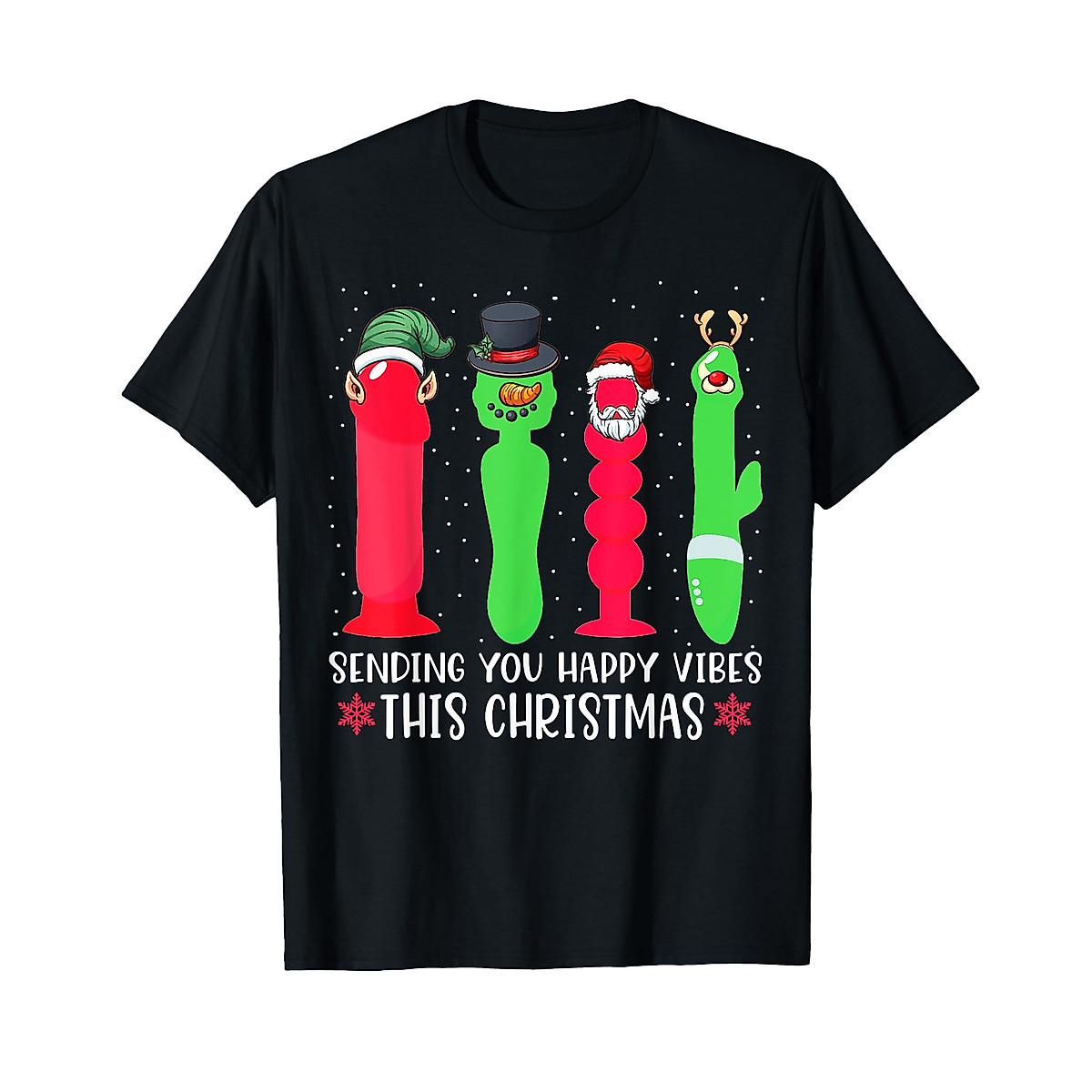 Sending You Happy Vibes This Christmas Funny Vibrator Xmas T-Shirt