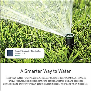 Moen WICNT008G1USA 8-zone Smart Sprinkler Controller, WI-FI Connectible, Automatic Water Timer, Smart Irrigation System, Scheduling, Adjustable, Shutoff, Easy to Install
