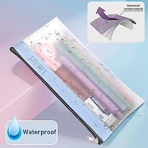 Timart Clear Pencil Pouch-3 Pack(2 Large+1 Small), Clear Pencil Case Large, Pen Holder with Zipper for Kids, Clear Makeup Pouch, Kids Pencil Pouch for Office School Supplies Makeup Travel Accessories