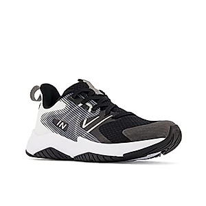 New Balance Kid's Rave Run V2 Lace-up Sneaker, Black/White, 2 Little Kid