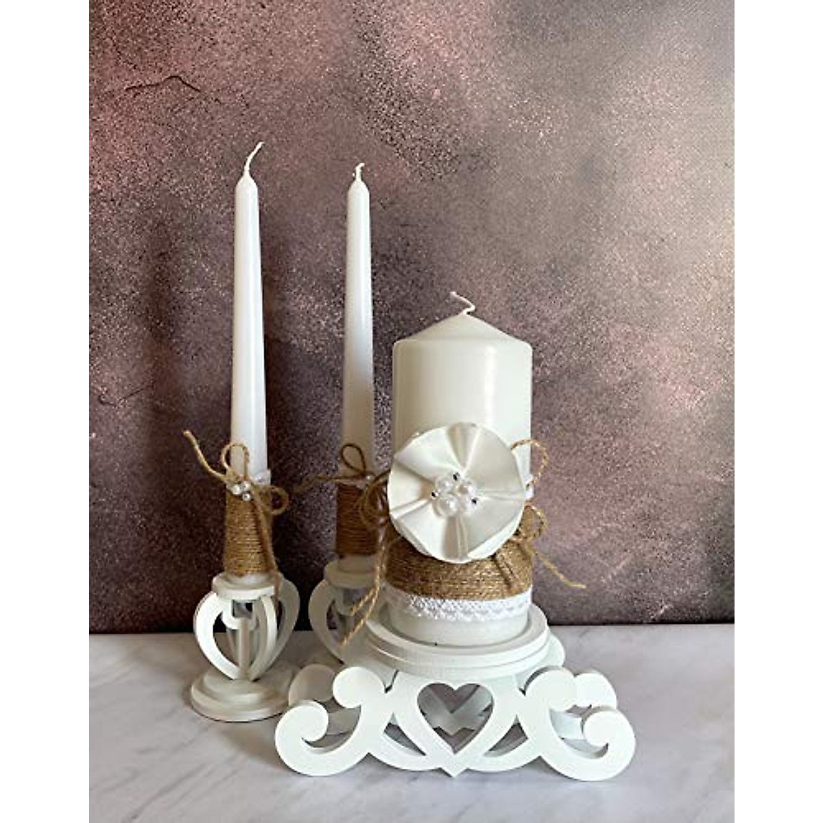 Unity Candle Holder-Unity Candle Stand-Unity Candle Holder Set-Pillar Candle Holder-Wedding Gift -Ceremony Decoration-Wedding Centerpiece