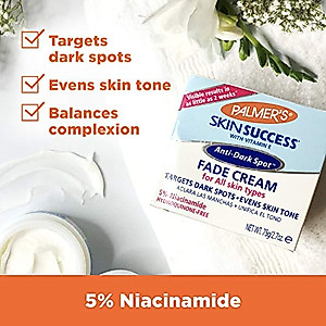 Palmer's Skin Success Anti-Dark Spot Fade Cream with Vitamin E and Niacinamide, Helps Reduce Dark Spots and Age Spots, Face Cream for All Skin Types, 4.4 Ounce
