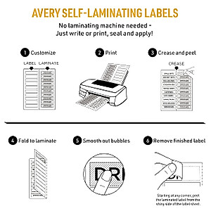 Avery Professional Grade Self-Laminating Water Resistant ID Labels, 3-1/2" x 1-1/32", 50 Pack (00753)