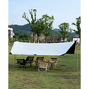 iClimb Waterproof Sun Shield Tarp UPF 50+ for Tent Hammock Camping Backyard Party (Tarp 14'4" × 9'6")